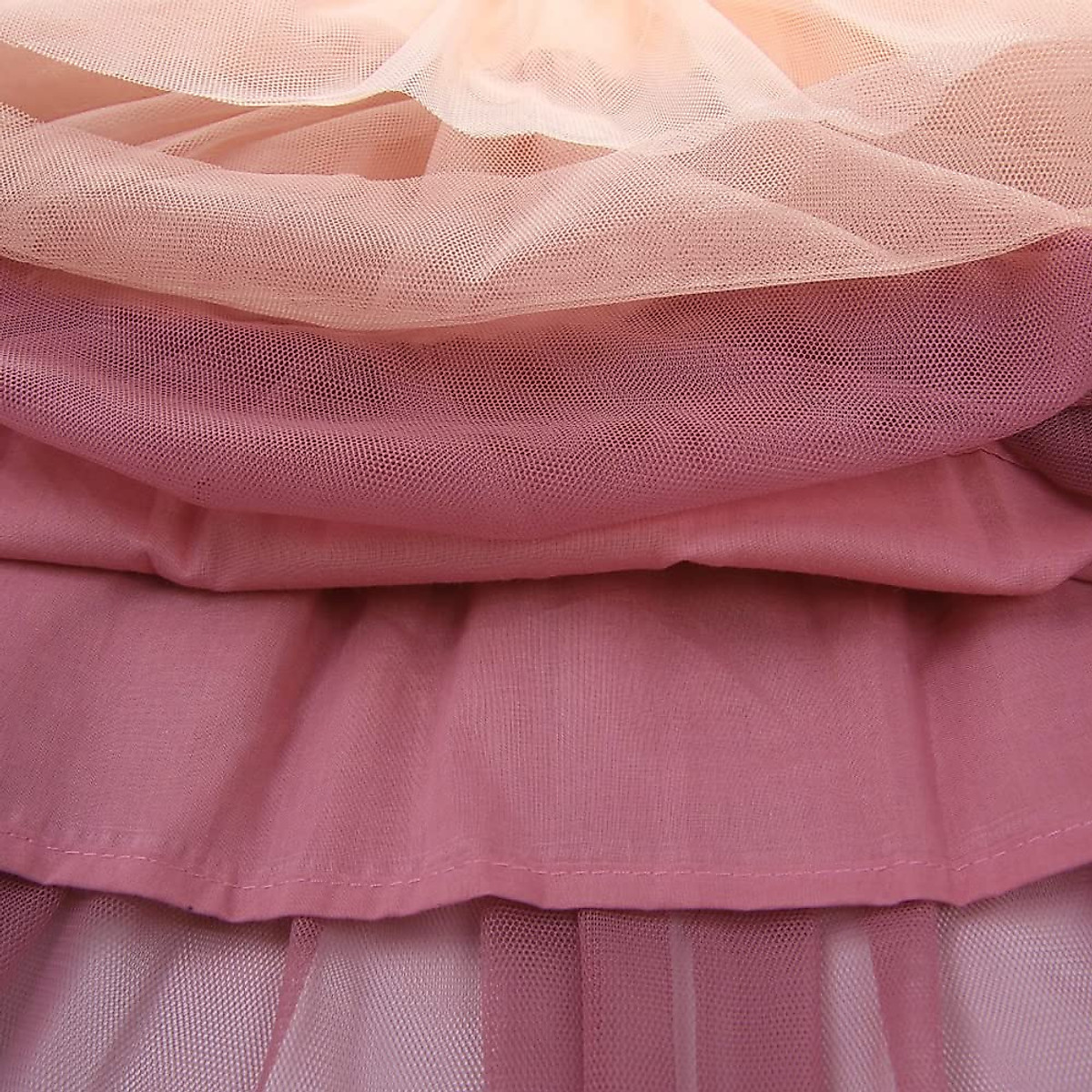 AGQT Baby Girls Tulle Tutu Dress Long Sleeve Multi-Layer Lace Dress Knit Round Neck Casual Dress Christmas Fall Winter Party Dresses Pink-Colorful Size 18-24 Months