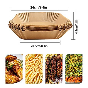 Air Fryer Disposable Paper Liners Square, 8.1 Inch Non-Stick Air Fryer Parchment Paper Liners, 100PCS Oil-Proof Parchment Baking Paper for Roasting Microwave Baking
