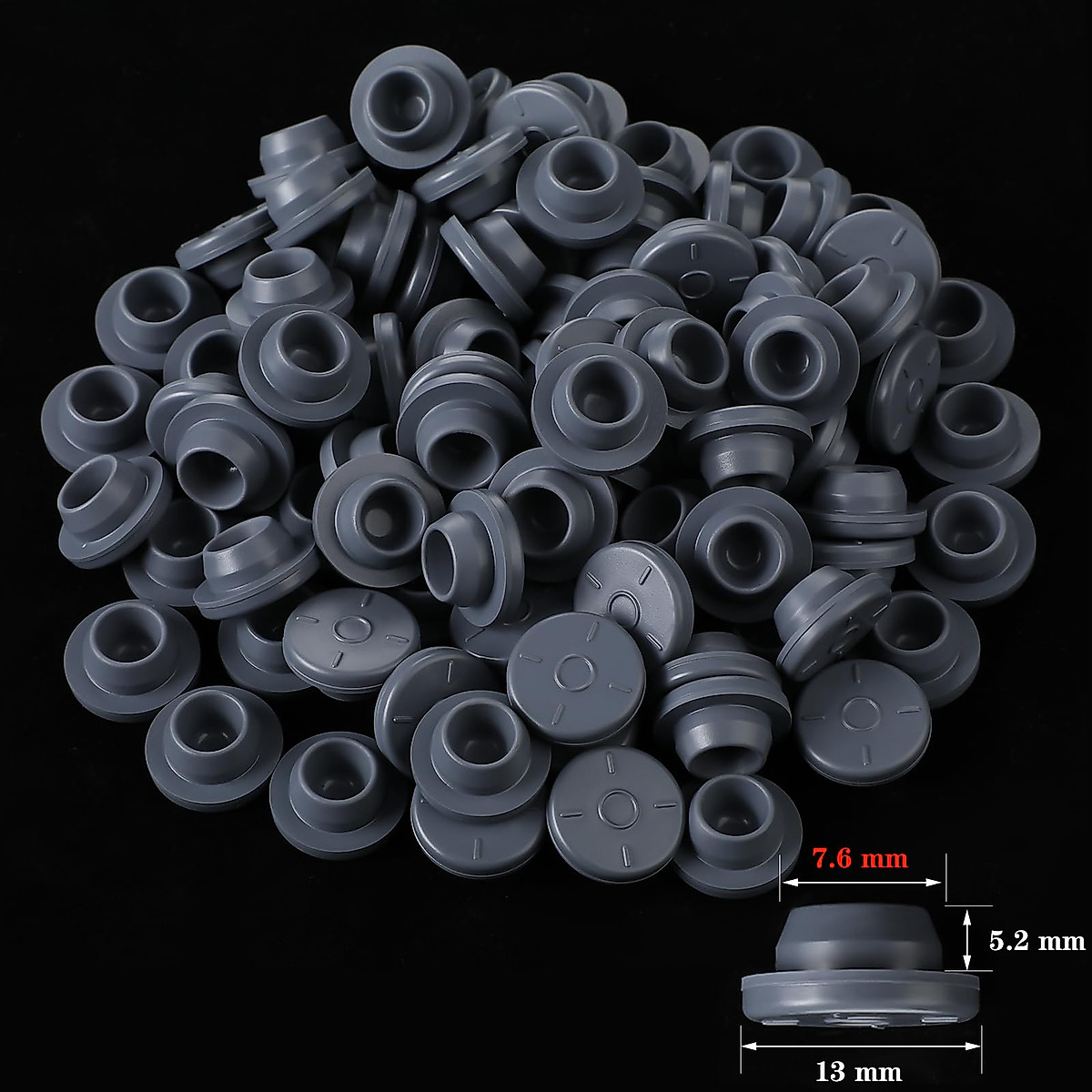 64 Pieces Synthetic Filter Paper Stickers 0.3 um Filter Disc Mushroom and 100 Pieces Vial Rubber Stopper Injection Ports for Mushroom Cultivation(7.6mm Diameter)