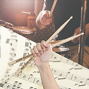 Personalized Drumsticks, Custom Engraved 5A Maple Drum Sticks with Name Text, Gifts for Drummer Musician Men Boyfriend Husband - 1 PAIR