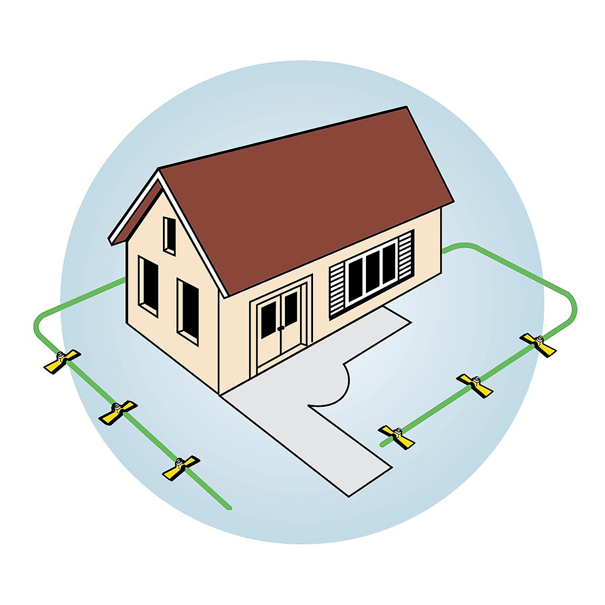 Orbit 58092N Port-A-Rain Hose Watering Sprinkler System , Green
