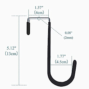 UUYYEO 6 Pcs 13cm Over The Door Hooks Bathroom Door Hooks Back of Door Towel Racks Glass Door Towel Hangers Clothes Hanging Door Hooks Black