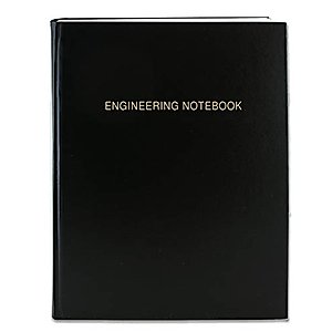 BookFactory Engineering Notebook/Engineer Graph Paper Notebook/Quadrille 4 X 4 Quad Ruled Book - 96 Pages (.25" Lab Grid Format), 8" x 10", Black Cover, Smyth Sewn Hardbound (LIRPE-096-SGR-A-LKT4)
