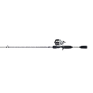 Abu Garcia 6’ Max PRO Fishing Rod and Reel Spincast Combo, 2-Piece Composite Rod, Size 10 Casting Reel, Right/Left Handle Position Grey