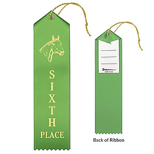 RibbonsNow Horse Show Ribbons 1st - 6th Place - 72 Total Ribbons - 12 Each Place with Card & String