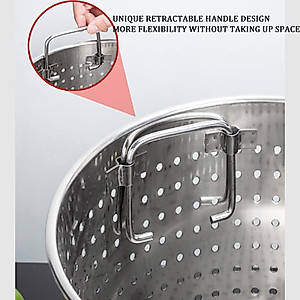AIZYR 27Qt/45Qt/63Qt Stainless Steel Stock Pot Commercial Heavy Duty Turkey Deep Fryer Crawfish Clam Steamer with Strainer Basket for Soup, Broth & Stock, Chili Casserole,40cm/15.7inch