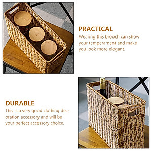 Cabilock Magazine Newspaper Basket Wicker Waste Basket Rustic Book Rattan Magazine Holder File Folder Organizer Decorative Storage Bins Chopsticks Magazine Basket Plastic Toilet Paper Child