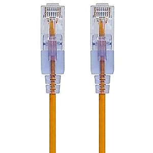 Monoprice Cat6A Ethernet Patch Cable - 5 Feet - Yellow (5 Pack) Network Internet Cord - RJ45, Stranded, UTP, Pure Bare Copper Wire, 30AWG - SlimRun Series