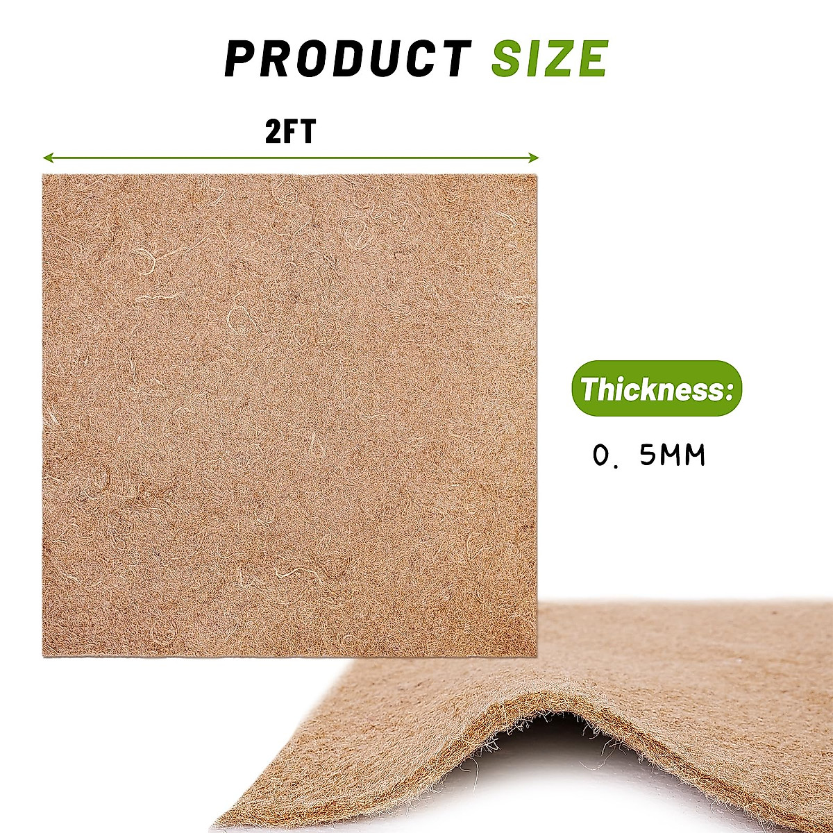 4 Pieces Worm Blanket,2 ftx2 ft Worm Blankets for CompostBin,Jute Fibre Worm Compost Blanket Fits Most Worm Bin Worm Farm for Keeping Worms Dark,Moist