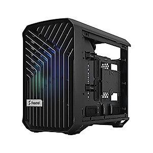 Fractal Design Torrent Nano RGB Black - Light Tint Tempered Glass Side Panels - Open Grille for Maximum air Intake - 180mm RGB PWM Fan Included - Type C - mITX Airflow Mini Tower PC Gaming Case