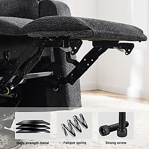 LARMACE Power Recliner Sofa and Loveseat Set Upholstered 2 Piece Reclining Couch with Overstuffed Armrest and Backrest Electric Recliner Sofa Couch Sets for Living Room, Dark Grey