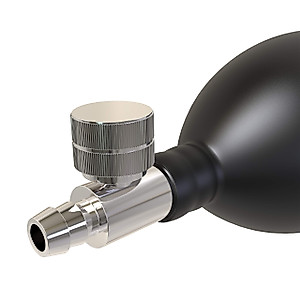 Replacement Blood Pressure Bulb & Air Release Valve by CORPS LEGACY - Premium BP Bulb for Manual Inflation of Sphygmomanometer - Works with BP Cuff and Cervical Inflatable Devices (Latex, Black)