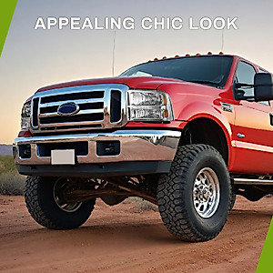 AUTOSAVER88 Headlight Assembly Compatible with 05 06 07 Ford F250 F350 F450 F550 Super Duty/05 Ford Excursion Headlight Assembly OE Projector Headlamp Chrome Housing Clear Lens