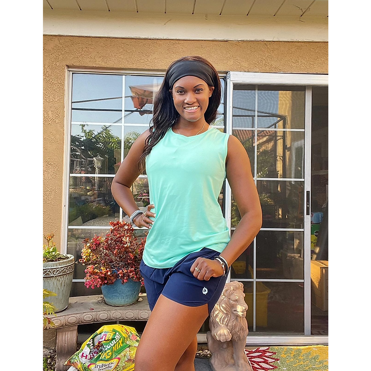 BALEAF Women's 5" Workout Shorts Gym Running Shorts Athletic with Liner High Waistband Quick Dry Sports Zipper Pockets Navy S