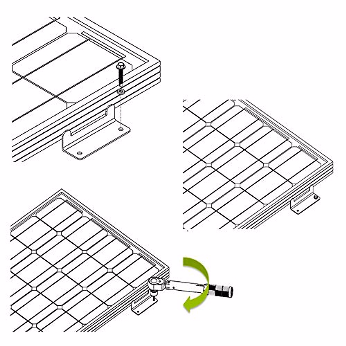 AOOHOOA Solar Panel Mounting Z Brackets Kit with Nuts and Bolts for RV Camper,Boat,Wall and Other Off Gird Roof Installation,A Set of 4 Units (4 Set)