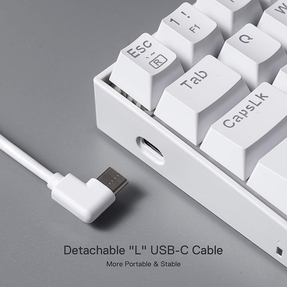 Redragon K630 Dragonborn 60% Wired RGB Gaming Keyboard, 61 Keys Compact Mechanical Keyboard with Linear Red Switch, Pro Driver Support, White