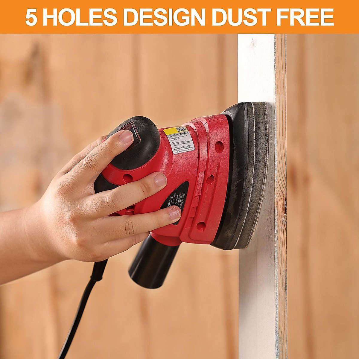 POLIWELL 5 Pack Mouse Sanding Interface Pad Hook and Loop, Triangle Sanding Pad with 5 Holes, Mouse Sander Sandpaper Backing Pad Come with 5P Mouse Sander Sandpaper (40-240 Grits) for Detail Sanding