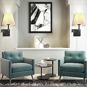 DTREEL Swing Arm Wall Lamp Plug in Cord Industrial Wall Sconce with On/Off Switch Wall Lights Fixtures 1-Light