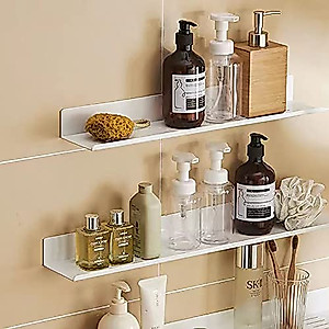 MRPAPA Floating Shelves Set of 2 - Alloy Shelf 16 inch Wall Shelves Wall Mount Rustproof Wall Shelf for Living Room Bedroom Kitchen Bathroom Farmhouse…
