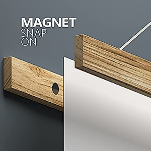 wall26 - Hanging Poster with Wood Frames - Watercolor Painting Style Leaves - Ready to Hang Decorative Wall Art - 18"x36"