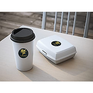 2 Inch Thank You Stickers Small Business - 500 Round Labels with 4 Designs – Black Stickers Roll with Gold Font Thank You - Waterproof Packaging for Business Boutiques Retailers