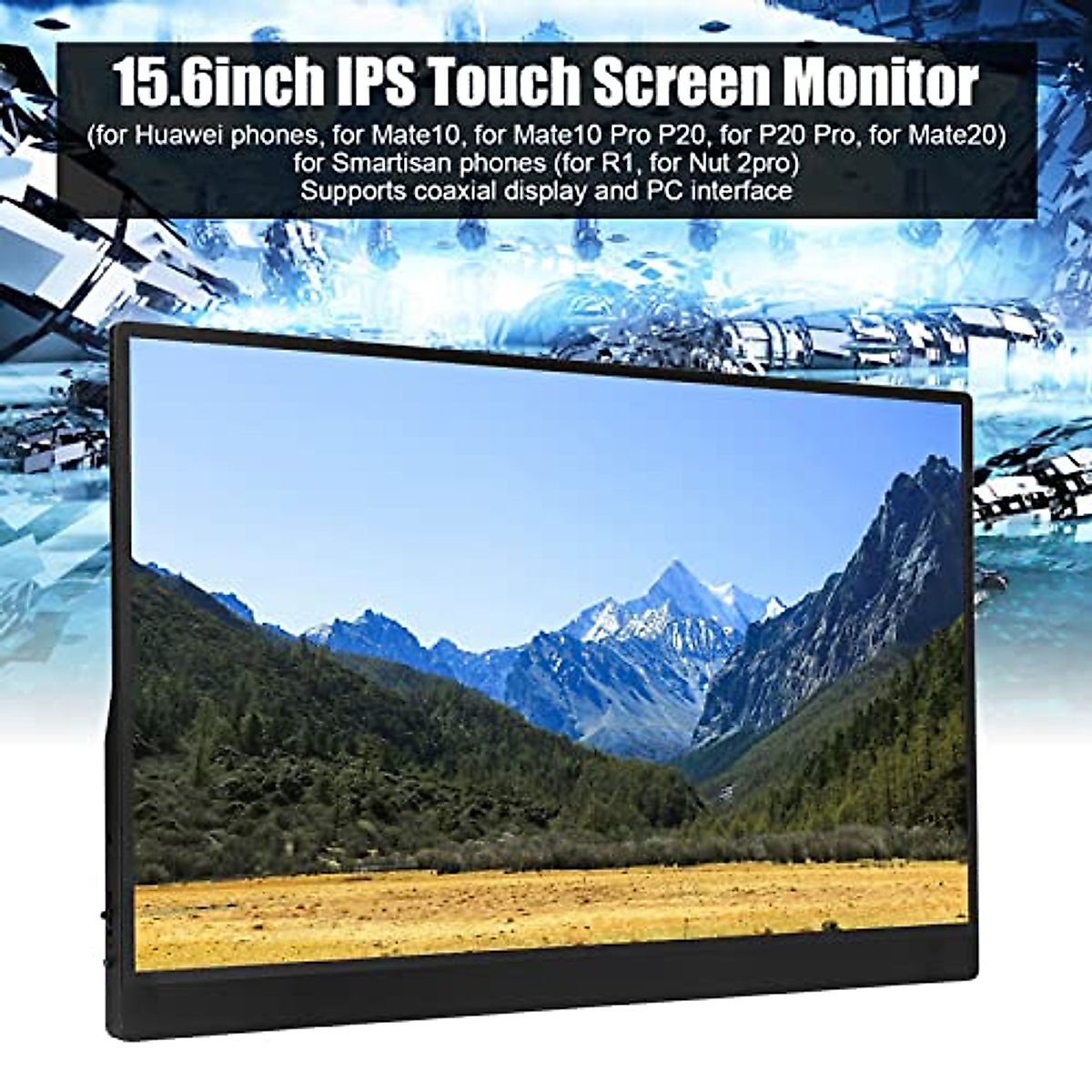 Yoidesu 15.6 Inch Portable Monitor with IPS Touchscreen, 1080P USB C HDMI Display HDR Lapotp Monitor for PC Cellphone Game, Support HDCP1.4, Same Screen Display, 2 Way Speaker