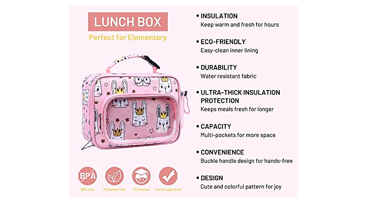 MIER Lunch Bags for Kids Boys Girls Toddlers Cute Insulated Lunch Box ...