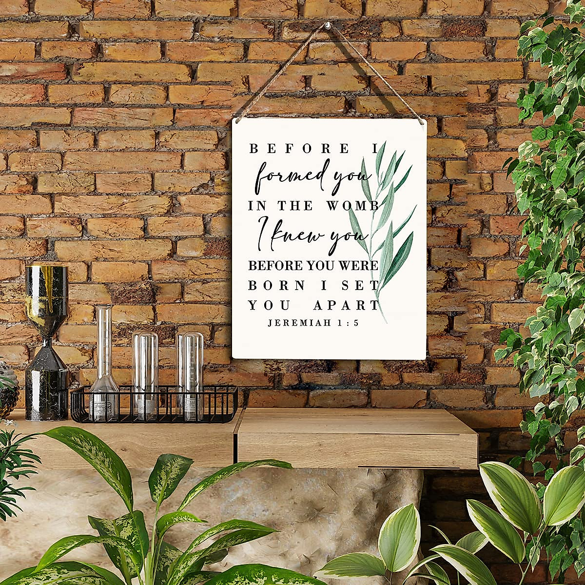 Christian Nursery Decor Before I Formed You In the Womb I Knew You Wooden Hanging Sign Baby Shower Bible Verse Wall Art Nursery Bedroom Decor Nursery Gifts 8 x 10 Inches