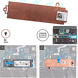 HYY 2280 M.2 SSD Heatsink Cover + Hard Drive Support Bracket Solid-State Drive Mounting Metal Replacement for Dell G15 5510 5511 5515 Alienware M15 R5 M15 R6
