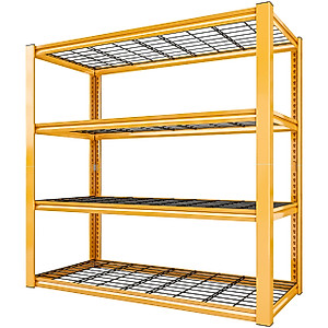 REIBII 40" W Garage Shelving 2240LBS Storage Shelves Heavy Duty Shelving 4-Tier Adjustable Metal Shelves for Storage Rack Industrial Utility Shelf for Garage Pantry Warehouse,40" W X59.5 HX19.5 D