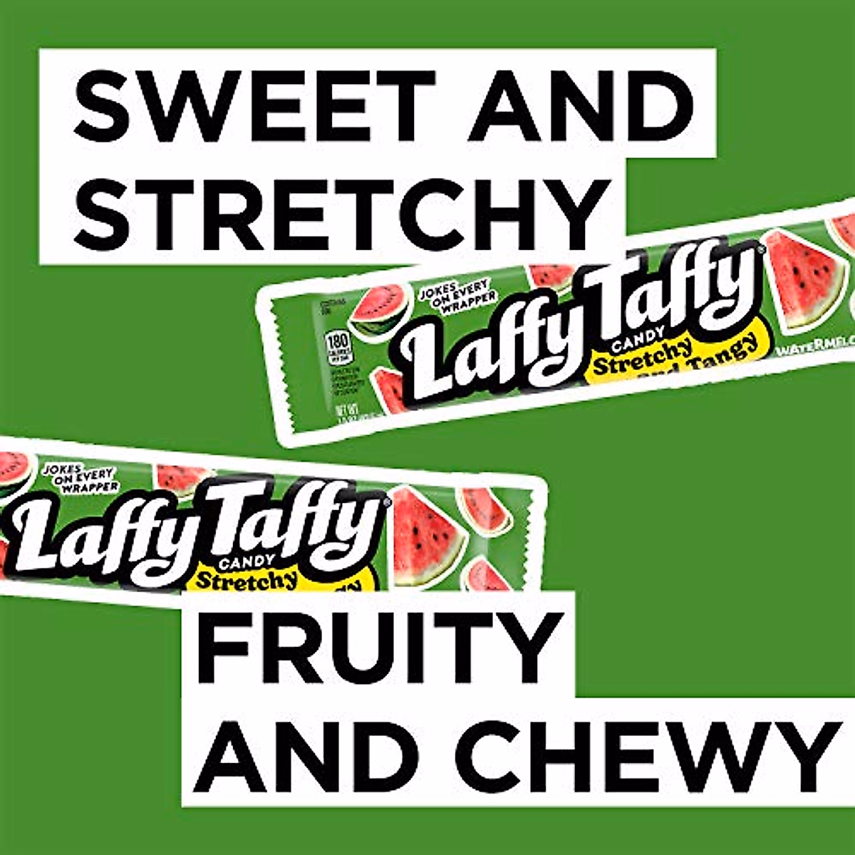 Laffy Taffy Stretchy and Tangy Candy, Watermelon, 1.5 Ounce(Pack of 24)