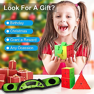 Professional Cube Timer Clock Machine Speed Cube Timer for Competition Automatic Calculation Sensitive Hand Touch Control Timer, Gift for Christmas Birthday