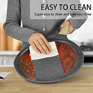 JUSTUP 11 Inch Nonstick Skillet Pan, Aluminum, Electric Stovetop Compatible, Suitable for Pancakes, Tortillas, Omelette, Egg Pan