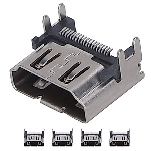 5 Pcs Game Console Socket,Game Console Socket Port Interface Connector Replacement,for PS4 Slim/PRO,Mini Port Socket, in Use
