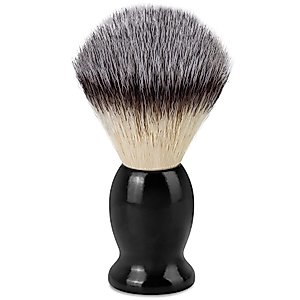 Bassion Shaving Brush for Men Wet Shave Using Shaving Cream & Soap, Wood Handle Hair Salon Shave Brush for Safety Shaving Razor, Straight Razor, Father's Day Gifts for Him Dad Boyfriend (Black)