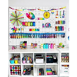 12 Pcs Pegboard, Peg Boards for Walls, Wall Mount Display Pegboard Panel Kits, Small Pegboard for Craft Room, Workshop, Office, Peg Boards for Walls - White Pegboards Panels