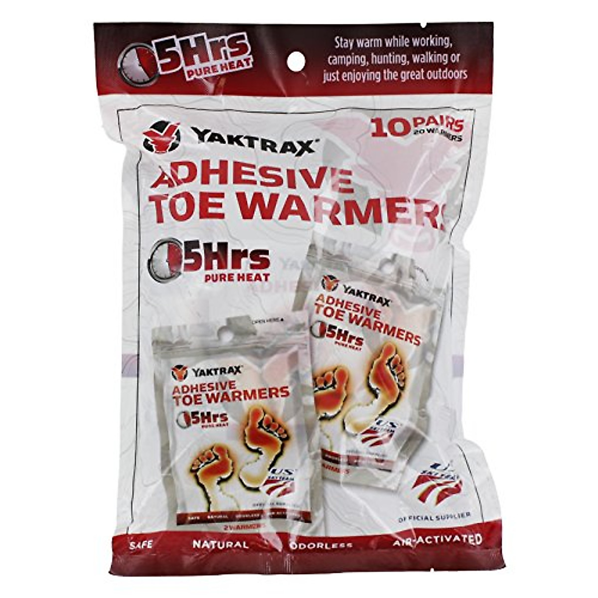 Yaktrax 5-Hour Adhesive Toe Warmer, 10 Pair