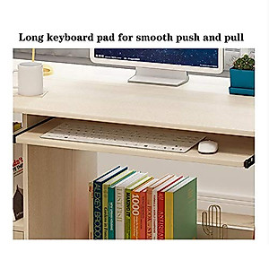 Computer Desk FANG Desktop Table Student Writing Desk Solid Wood Desk Large Capacity Storage with Drawable Keyboard and Independent Host Bits