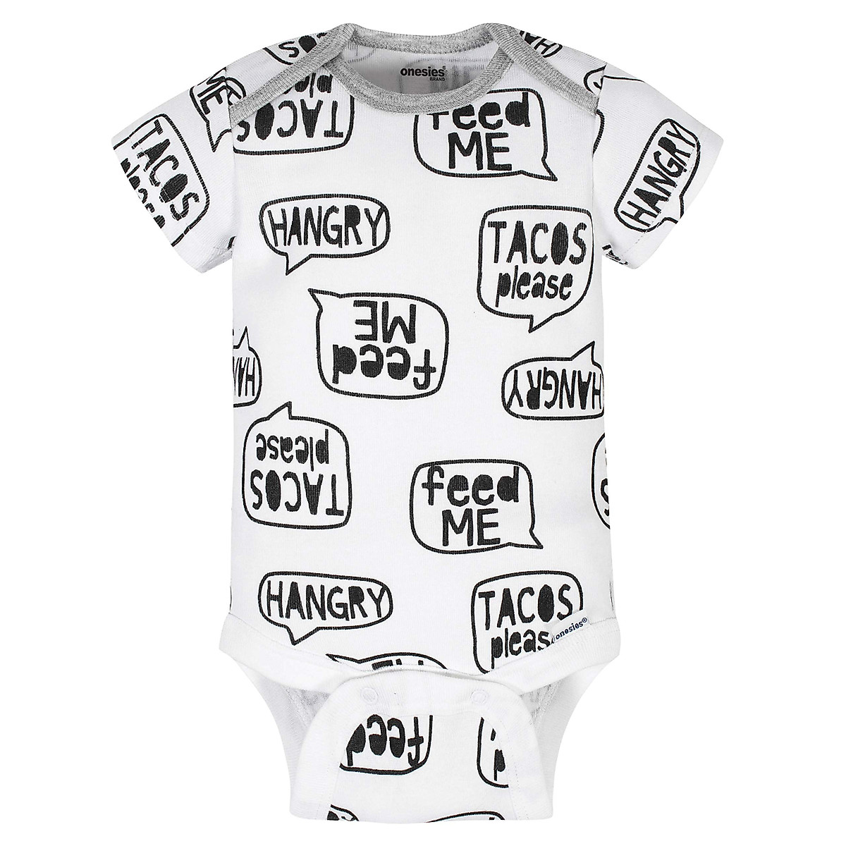 Onesies Brand Unisex Baby 3 Onesies 3 Pants Outfit Bundle Mix n Match Newborn to 12M, Grey Orange Pizza