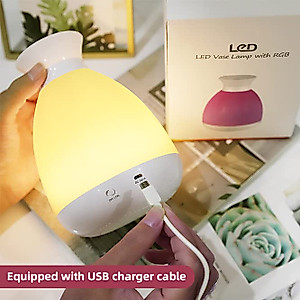 Flymuda Baby Night Light, Flower Vase Style Kids Night Light, Dimmable White & RGB Changing Colors Night Light Lamp for Kids, Bedroom, Kitchen, Living Room, Office, Restaurant, Ideal Christmas Gift