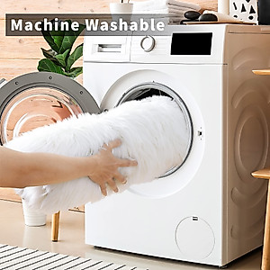 Noahas 3 x 5 White Faux Sheepskin Rug,Luxury Fluffy Faux Fur Rugs for Bedroom,Washable Area Rugs,Bedroom Rug,Furry Carpet Shag Rug,Soft Throw Rugs for Living Room Decor