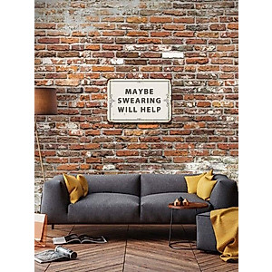 Maybe Swearing Will Help 20X30 cm Metal Retro Look Decoration Plaque Sign for Home Kitchen Bathroom Farm Garden Garage Inspirational Quotes Wall Decor