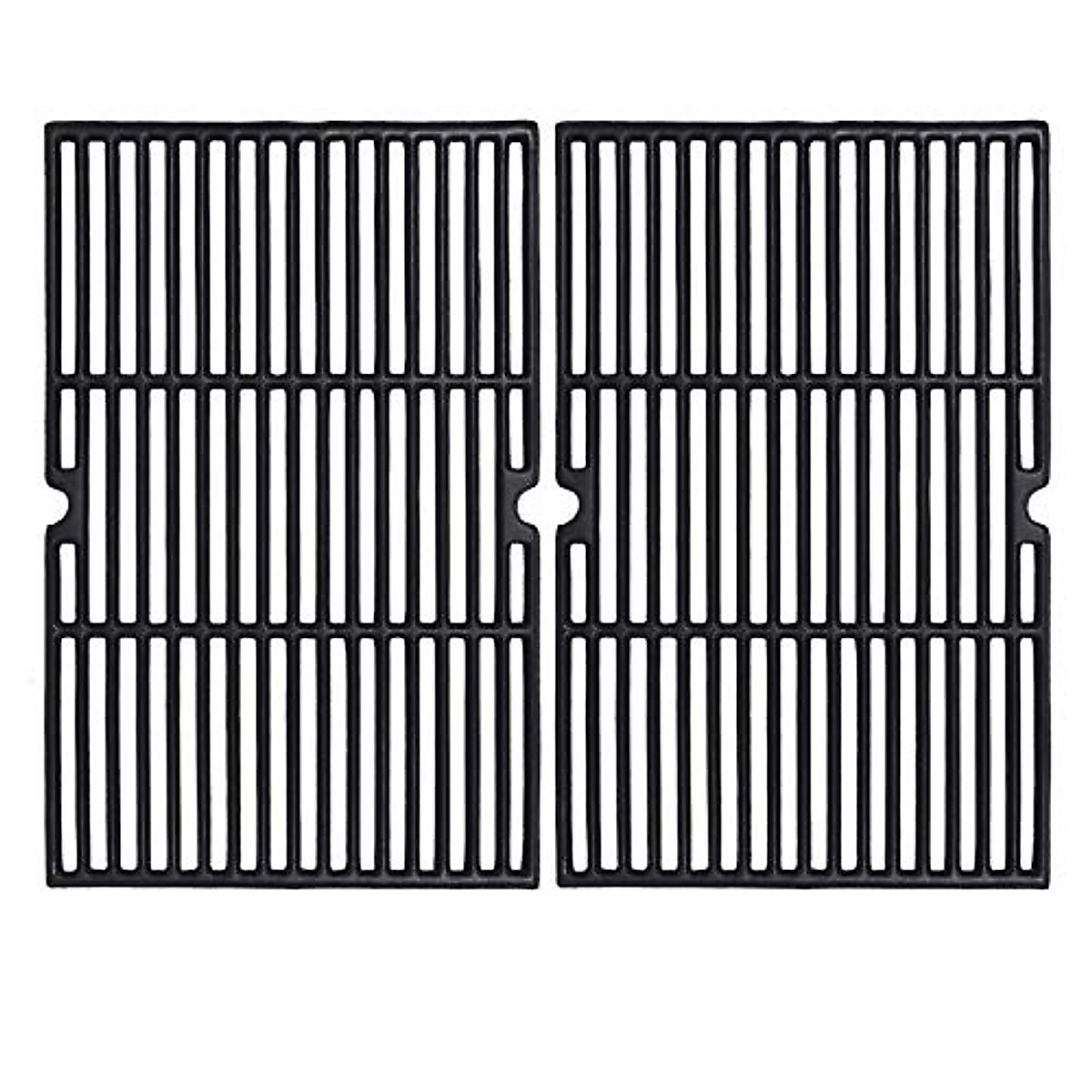 GGC 19 1/4 Inch Grill Grate Replacement for Charmglow BBQ Grillware Nexgrill Weber Jenn-Air Others, 2 PCS Porcelain Coated Cast Iron Cooking Grid (12 3/8" x 19 1/4" for Each)