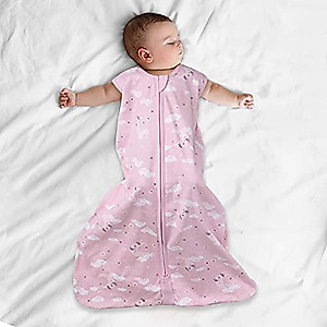 The Peanutshell Wearable Blanket Sleep Sack for Baby Girls, Pink Moon & Celestial, Sizes up to 12 Months (Small/Medium)