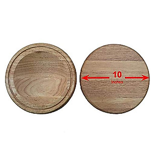 Checkered Chef Mezzaluna Cutting Board - Small Round Wooden Chopping Board For Mincing and Rocker Knives