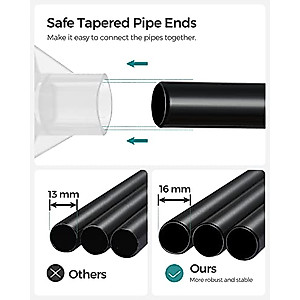 SONGMICS Portable Closet, Wardrobe Closet Organizer with Cover, 3 Hanging Rods and Shelves, 4 Side Pockets, 51.2 x 17.7 x 65.7 Inches, Large Capacity for Bedroom, Living Room, Black URYG092B02