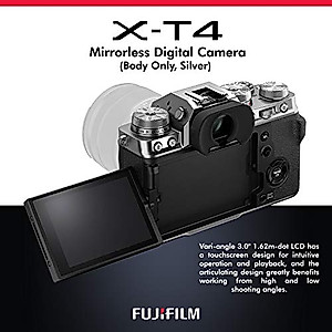 Fujifilm X-T4 Mirrorless Digital Camera (Silver) with 64GB Memory Card, Essential Accessories, and Professional Photo and Video Editing Software Bundle