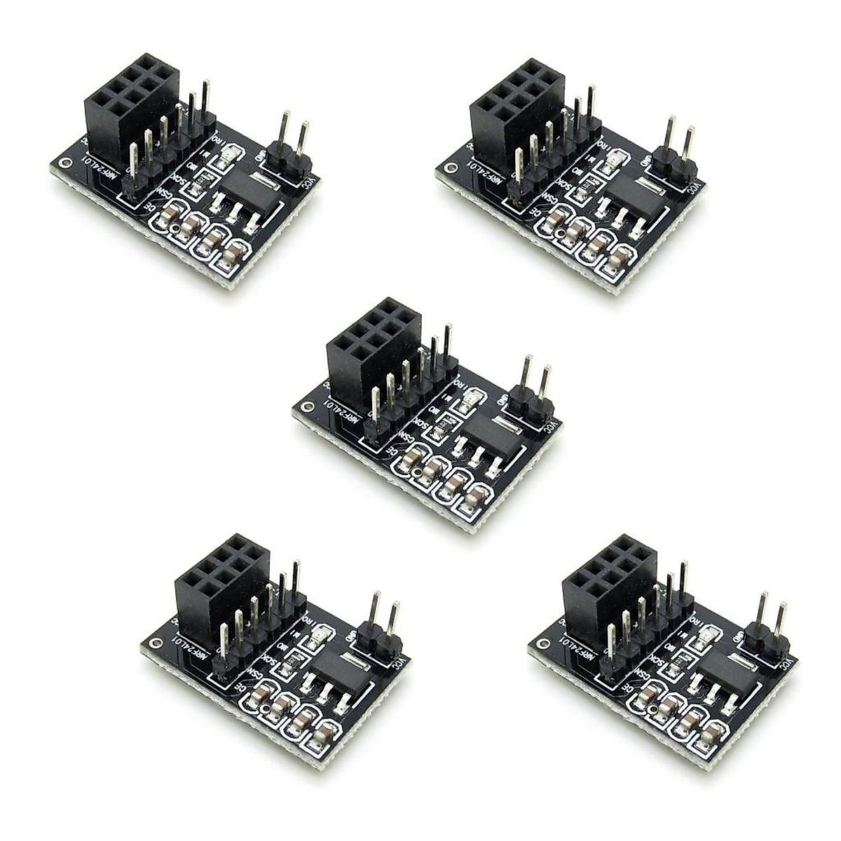 Black Socket Adapter Board for 8PIN NRF24L01 Wireless Module Pack of 5