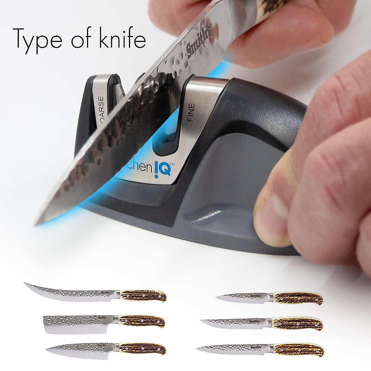 KitchenIQ 50009 Edge Grip 2-Stage Knife Sharpener, Black