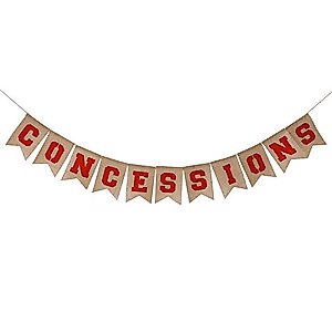 Amosfun Sports Theme CONCESSIONS Garland Party Bunting Banner Baseball Concessions Banner Football Party Concessions Garland